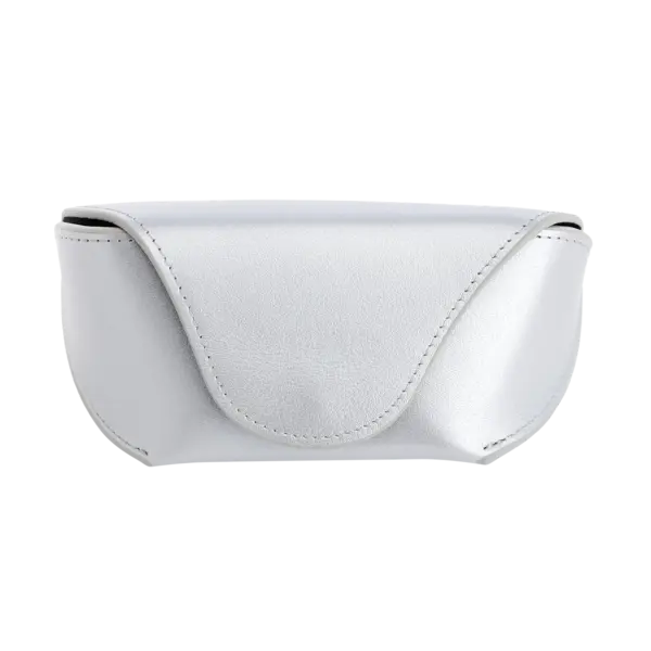 ROYCE NEW YORK Embossed Leather Sunglasses Case - Silver