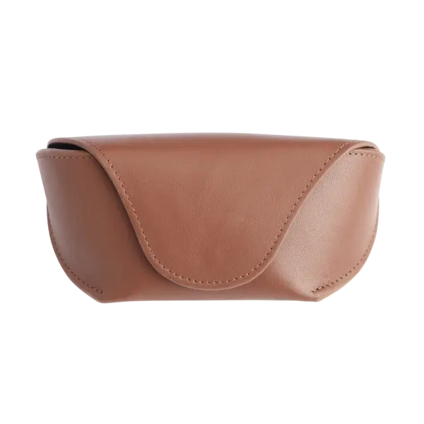 ROYCE NEW YORK Embossed Leather Sunglasses Case - Tan