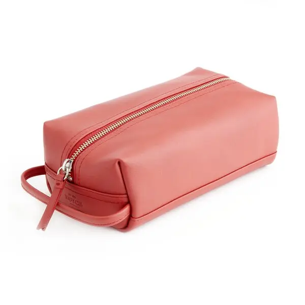 ROYCE NEW YORK Compact Toiletry Cosmetic Bag - Red