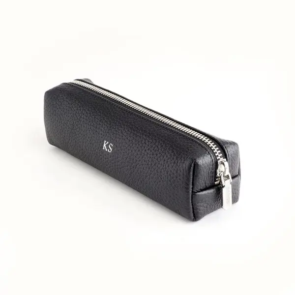 ROYCE NEW YORK Compact Organizational Roll Pencil Case - Black