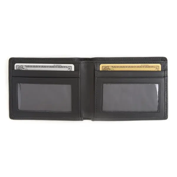 ROYCE NEW YORK Rfid Blocking Slim Bifold Wallet - Black