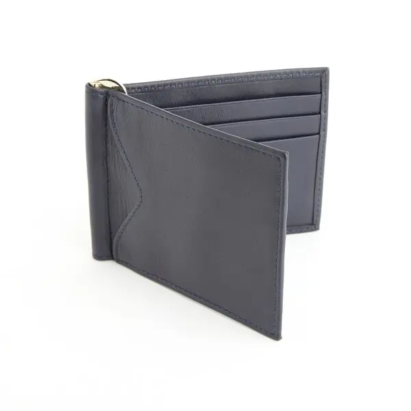 ROYCE NEW YORK Rfid Blocking Money Clip Wallet - Blue