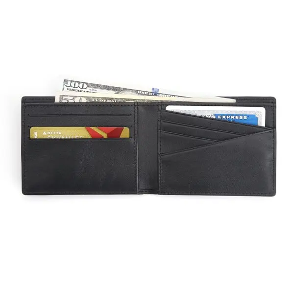 ROYCE NEW YORK Rfid Blocking Slim Bifold Wallet - Black