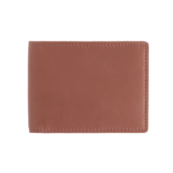 ROYCE NEW YORK Rfid Blocking Slim Bifold Wallet - Tan