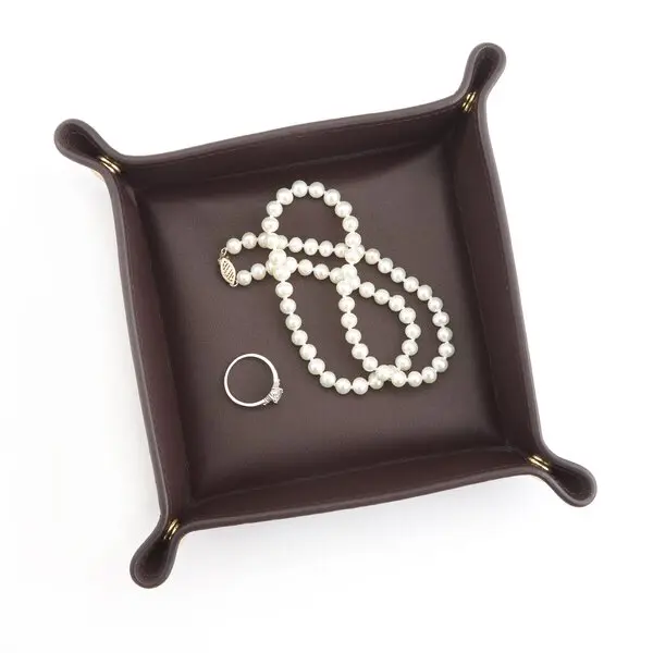 ROYCE NEW YORK Catchall Valet Tray - Burgundy