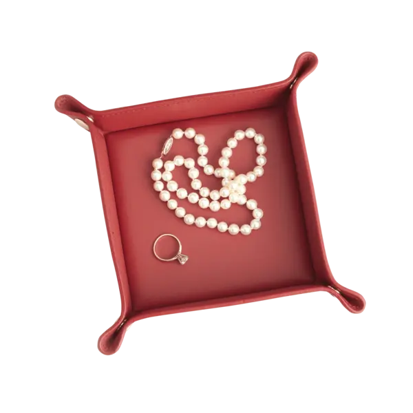 ROYCE NEW YORK Catchall Valet Tray - Red