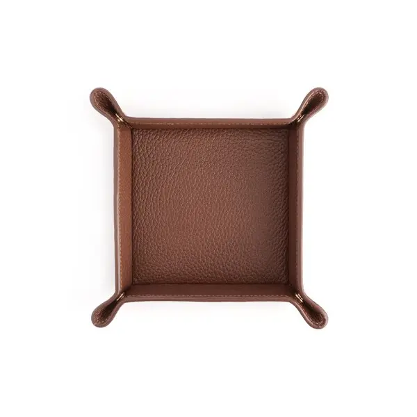 ROYCE NEW YORK Catchall Valet Tray - Tan Pebble