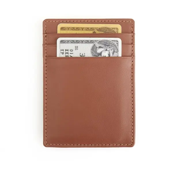 ROYCE NEW YORK Rfid Blocking Magnetic Money Clip - Tan
