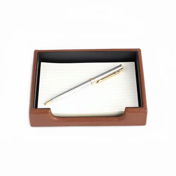 ROYCE NEW YORK Desk Note Tray Organizer - Tan