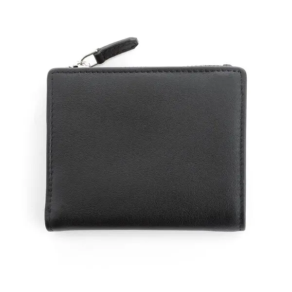 ROYCE NEW YORK Compact Rfid Blocking Zip Wallet - Black-navy