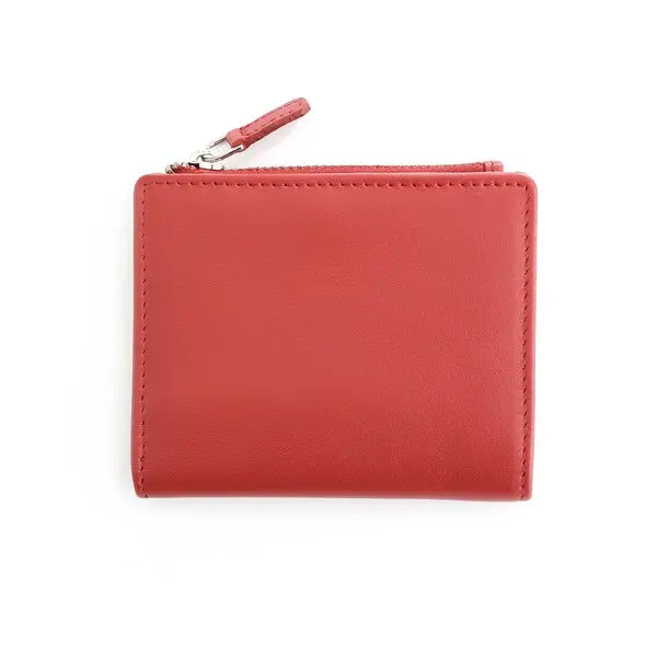ROYCE NEW YORK Compact Rfid Blocking Zip Wallet - Red