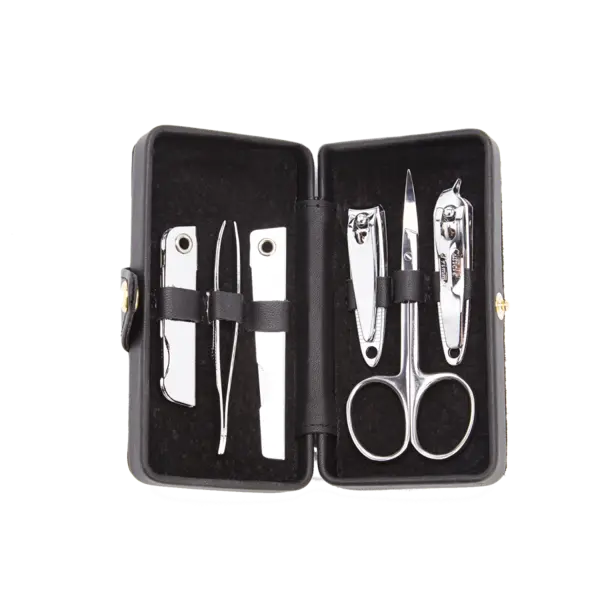 ROYCE NEW YORK Leather Manicure Grooming Case - Black