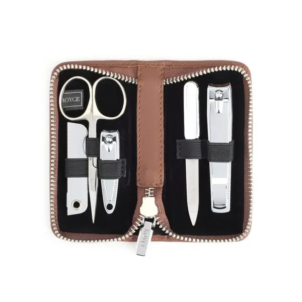 ROYCE NEW YORK Compact Grooming Manicure Kit - Tan