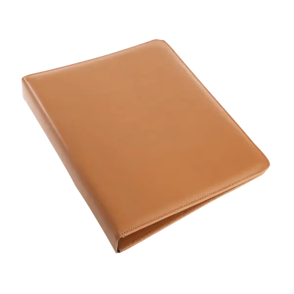 ROYCE NEW YORK 1" A4 Leather Ring Binder - Tan