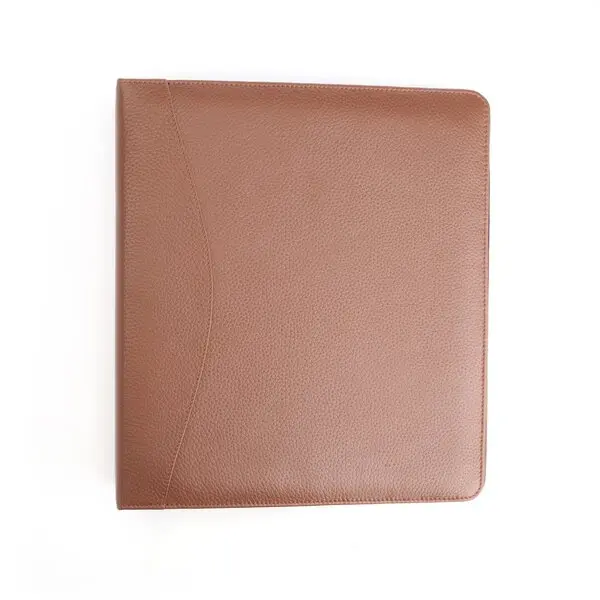 ROYCE NEW YORK Two-inch Loose Leaf Ring Binder For A4 Paper - Tan