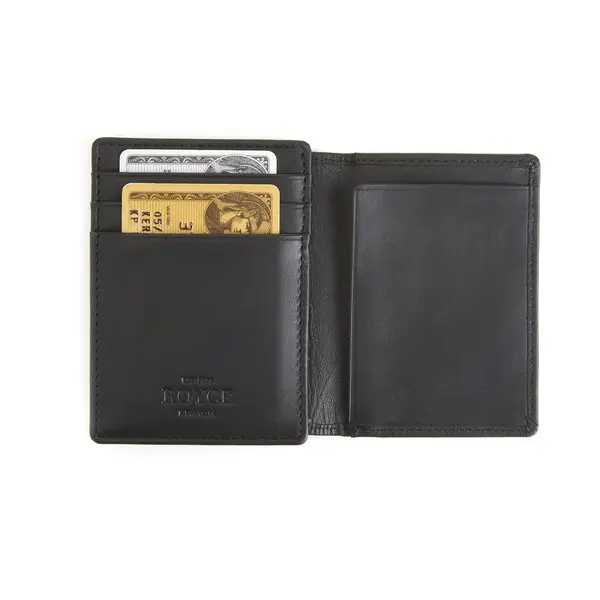 ROYCE NEW YORK Rfid Blocking Money Clip Wallet - Black