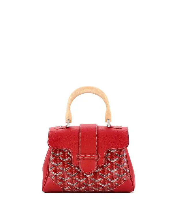Goyard Saigon Top Handle Bag Coated Canvas With Leather - Red