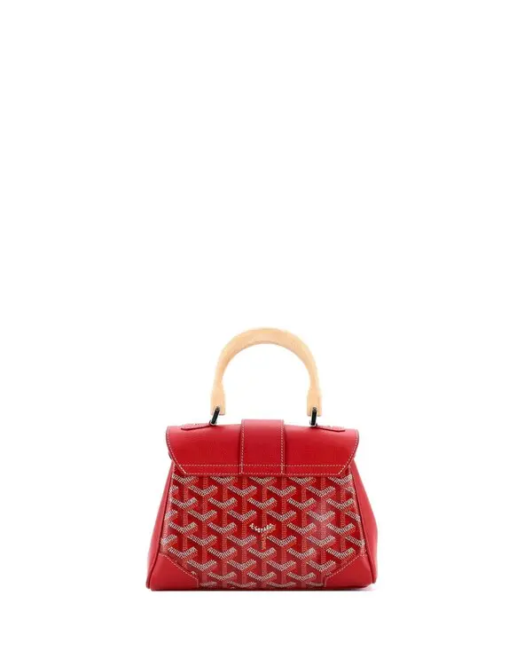 Goyard Saigon Top Handle Bag Coated Canvas With Leather - Red