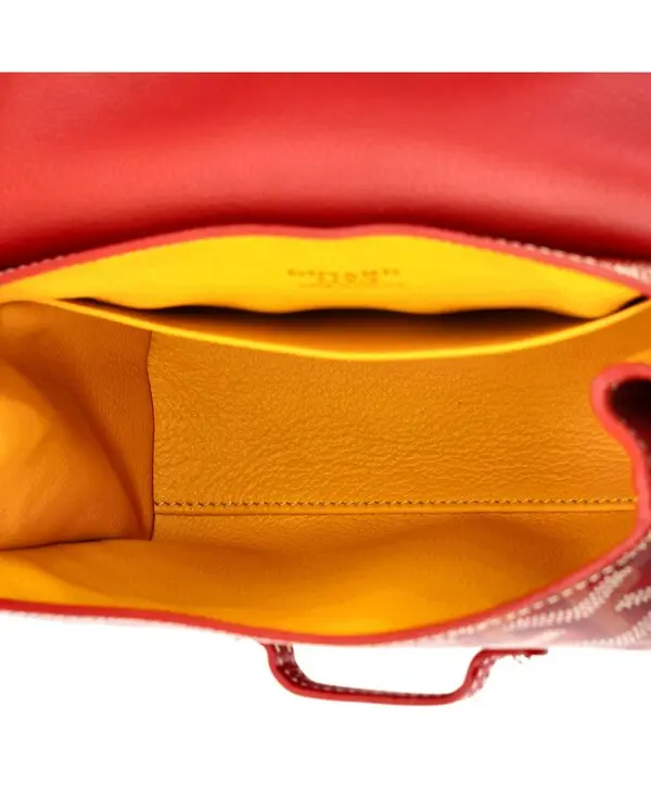 Goyard Saigon Top Handle Bag Coated Canvas With Leather - Red