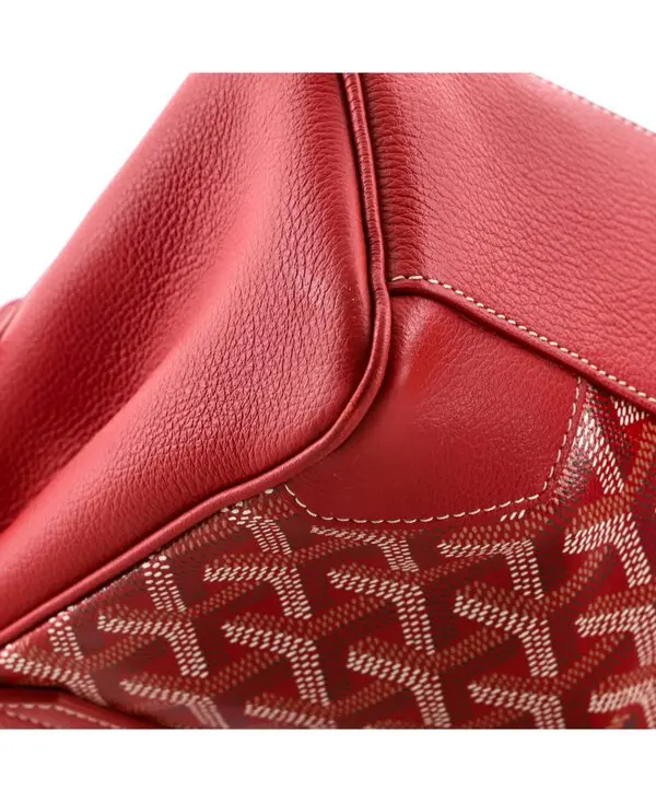Goyard Saigon Top Handle Bag Coated Canvas With Leather - Red