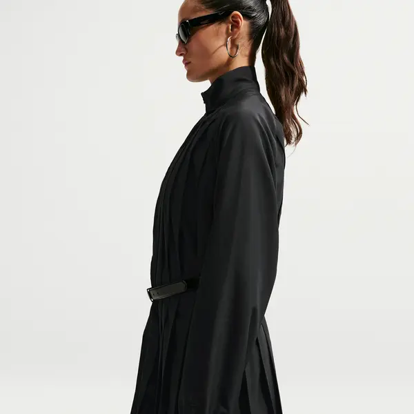 Nike Oversized Long-sleeve Pleated Mini Dress - Black