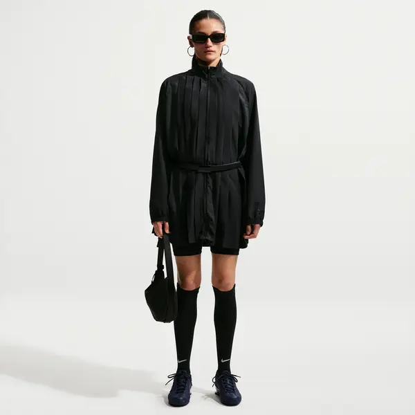 Nike Oversized Long-sleeve Pleated Mini Dress - Black