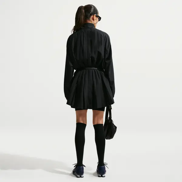 Nike Oversized Long-sleeve Pleated Mini Dress - Black