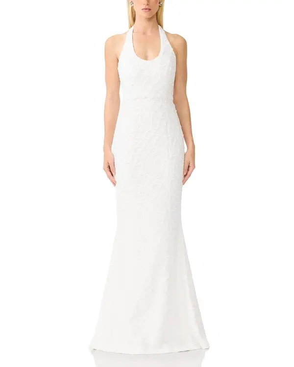 ELLIATT Alexandra Halter Neck Gown - White