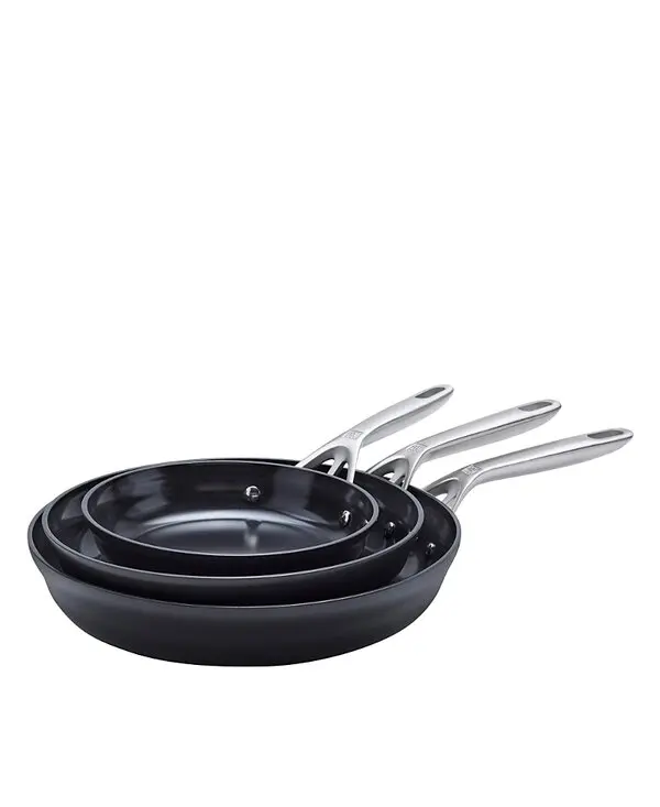 ZWILLING Motion Ceramic Aluminum Hard Anodized Fry Pans, Set Of 3 - Black