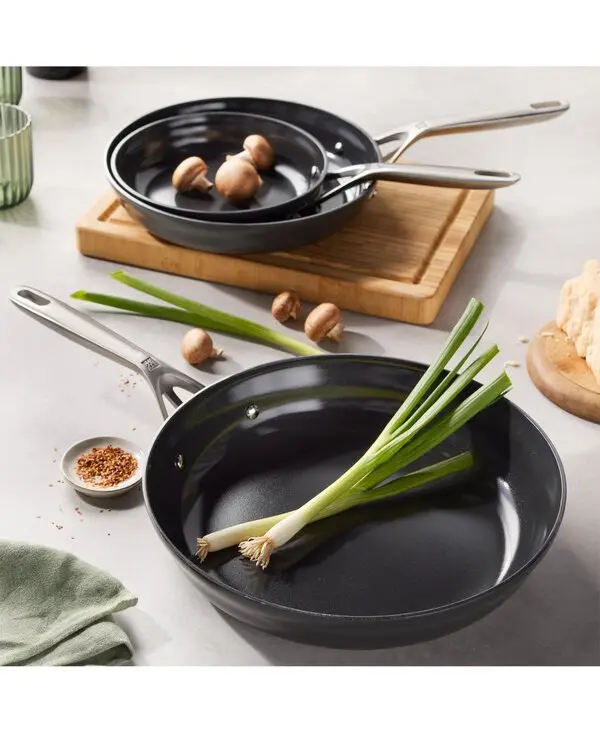 ZWILLING Motion Ceramic Aluminum Hard Anodized Fry Pans, Set Of 3