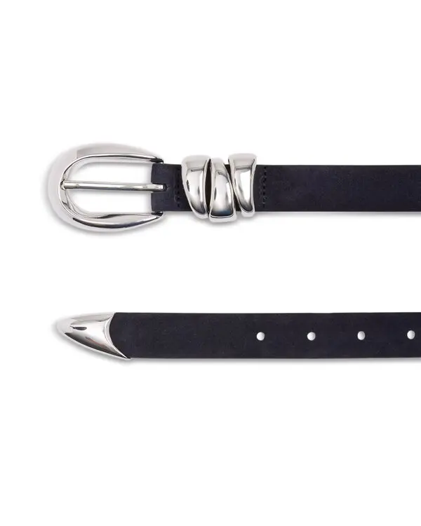 Madewell Triple Keeper Suede Belt - Navy