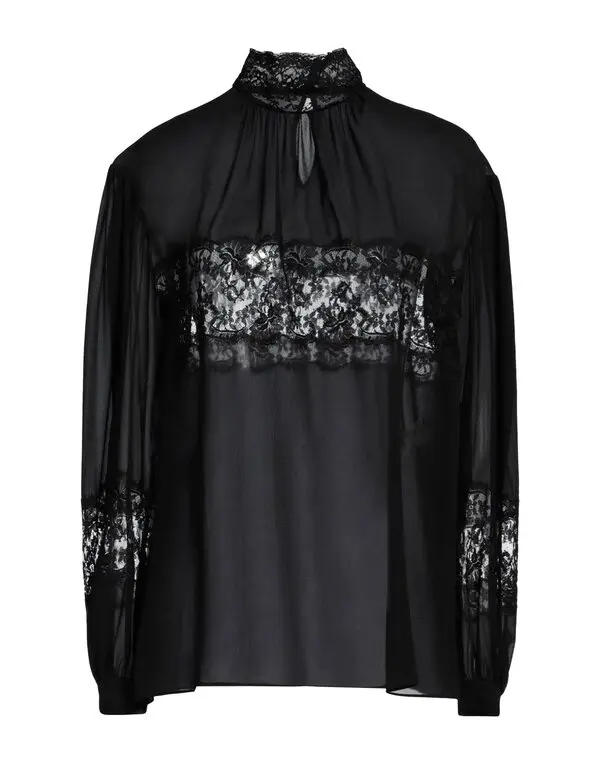 Dolce & Gabbana Silk, Cotton, Polyamide, And Viscose Top With Lace Trims