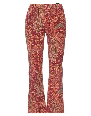 PT TORINO Paisley Print Velvet Flared Pants - Garnet