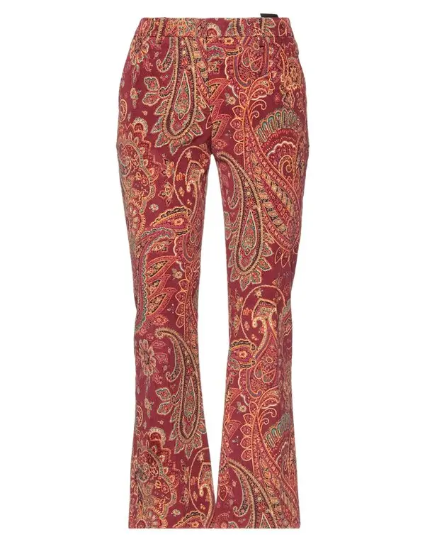 PT TORINO Paisley Print Velvet Flared Pants