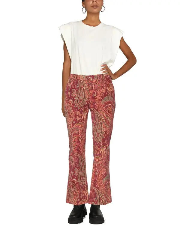 PT TORINO Paisley Print Velvet Flared Pants