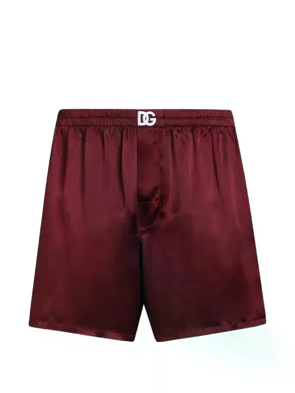 Dolce & Gabbana Silk Satin Boxer Shorts - Red
