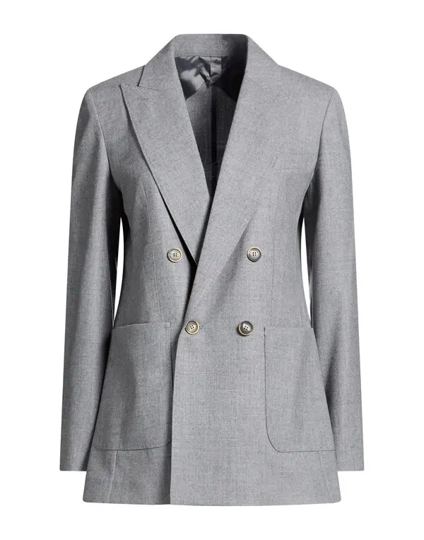 Max Mara Double-breasted Cashmere Blend Blazer - Grey