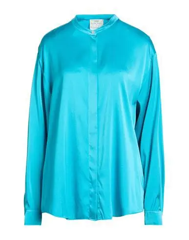 FORTE_FORTE Satin Mandarin Collar Long Sleeve Shirt