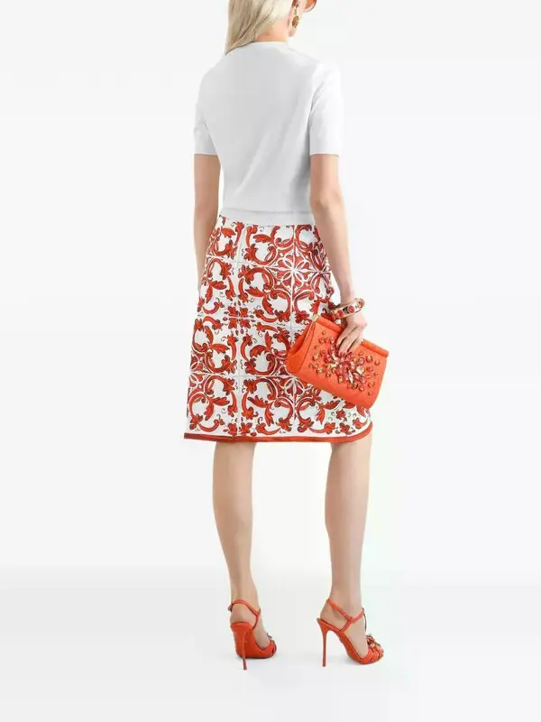 Dolce & Gabbana Majolica Print Brocade A-line Skirt