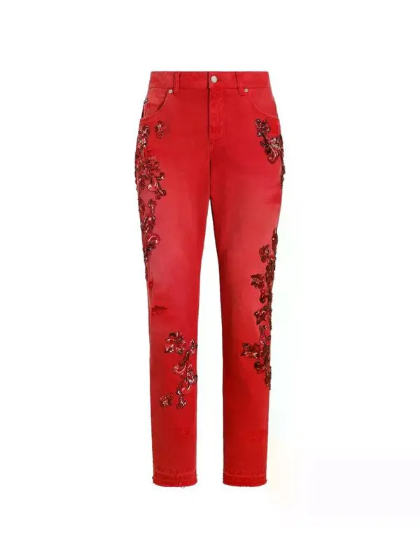 Dolce & Gabbana Embellished Denim Trousers
