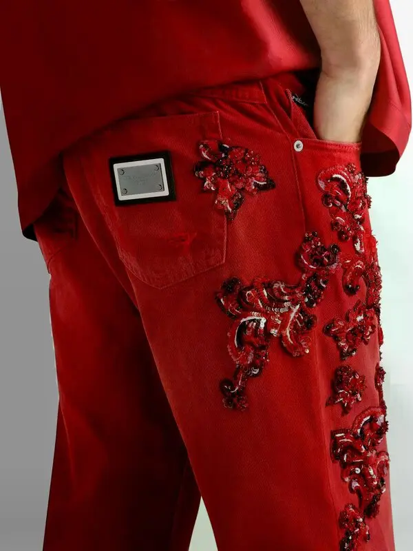 Dolce & Gabbana Embellished Denim Trousers
