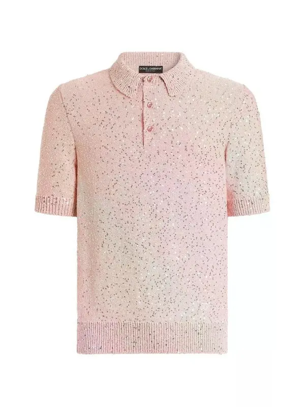 Dolce & Gabbana Silk Polo Shirt With Sequins