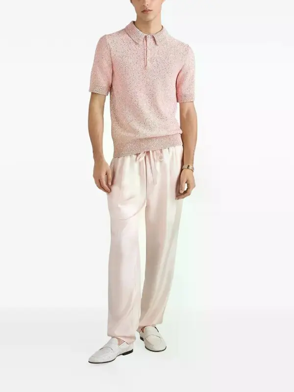 Dolce & Gabbana Silk Polo Shirt With Sequins