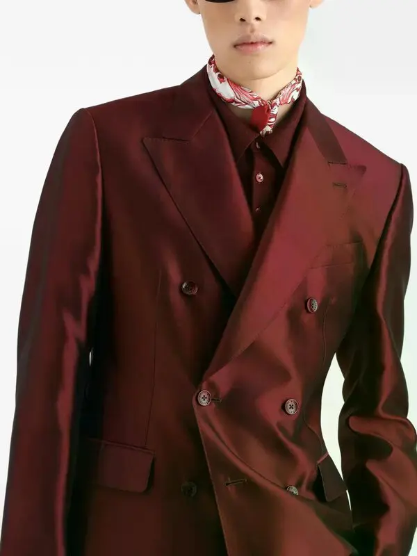 Dolce & Gabbana Sicilia Light Double-breasted Jacket In Shantung Silk