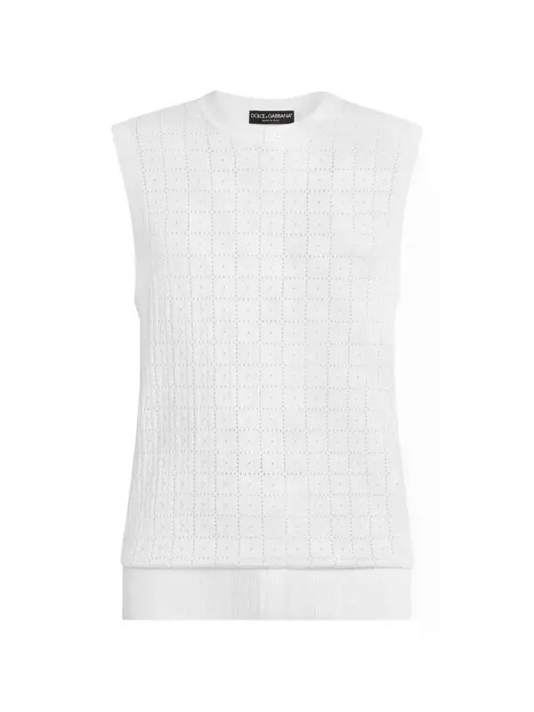 Dolce & Gabbana Silk Broderie Anglaise Tank Pullover