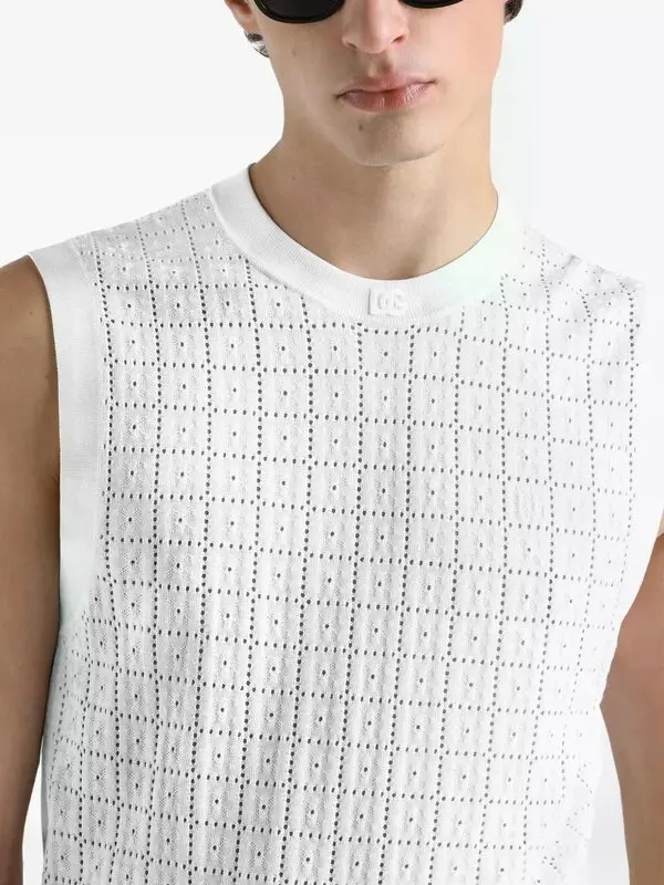 Dolce & Gabbana Silk Broderie Anglaise Tank Pullover