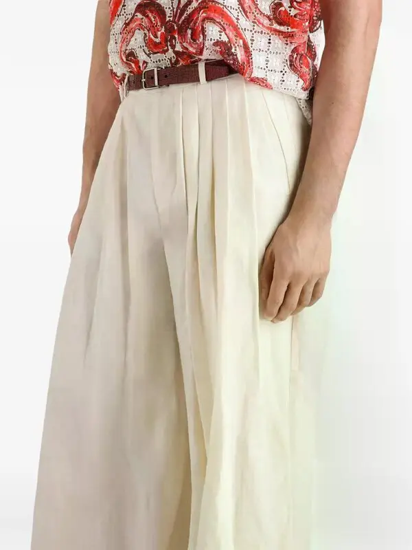 Dolce & Gabbana Pleated Cotton Linen Trousers