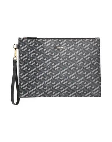 Versace Logo-print Textile Fibers Wristlet Clutch