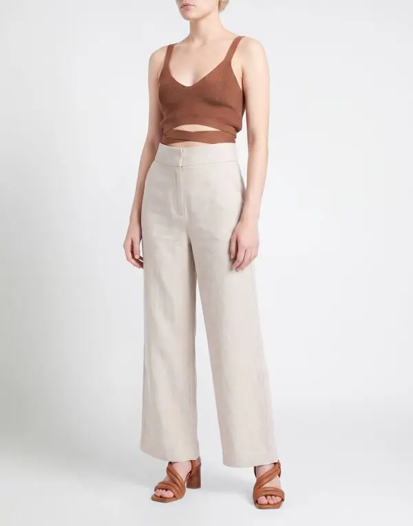 Liu Jo V-neck Sleeveless Knit Crop Top - Brown
