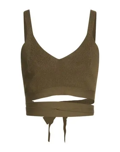 Liu Jo Viscose Blend Knit Crop Top - Military Green